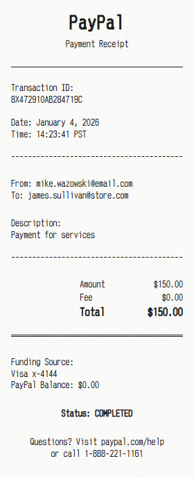 Generate Fake PayPal Receipt - Receipt Maker