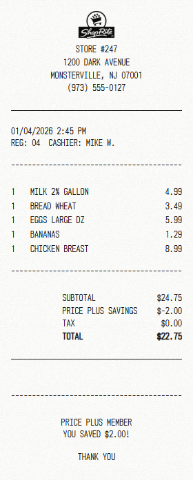 Generate Fake ShopRite Receipt - Receipt Maker