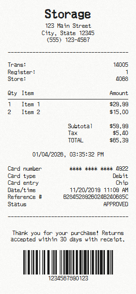 Generate Fake Storage Receipt - Receipt Maker