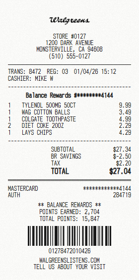 Generate Fake Walgreens Receipt - Receipt Maker